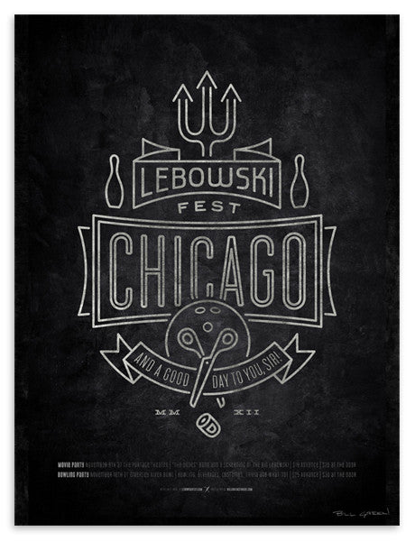 2012 Lebowski Fest Chicago Poster – Bill Green Studios