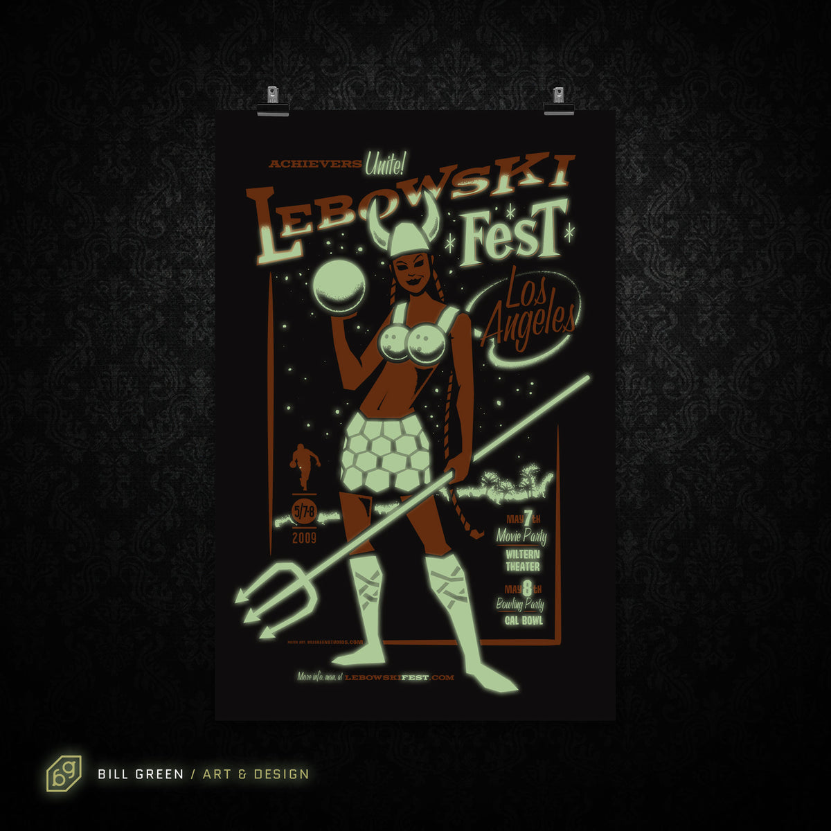 2009 Lebowski Fest Los Angeles G.I.T.D Screen Print – Bill Green Studios