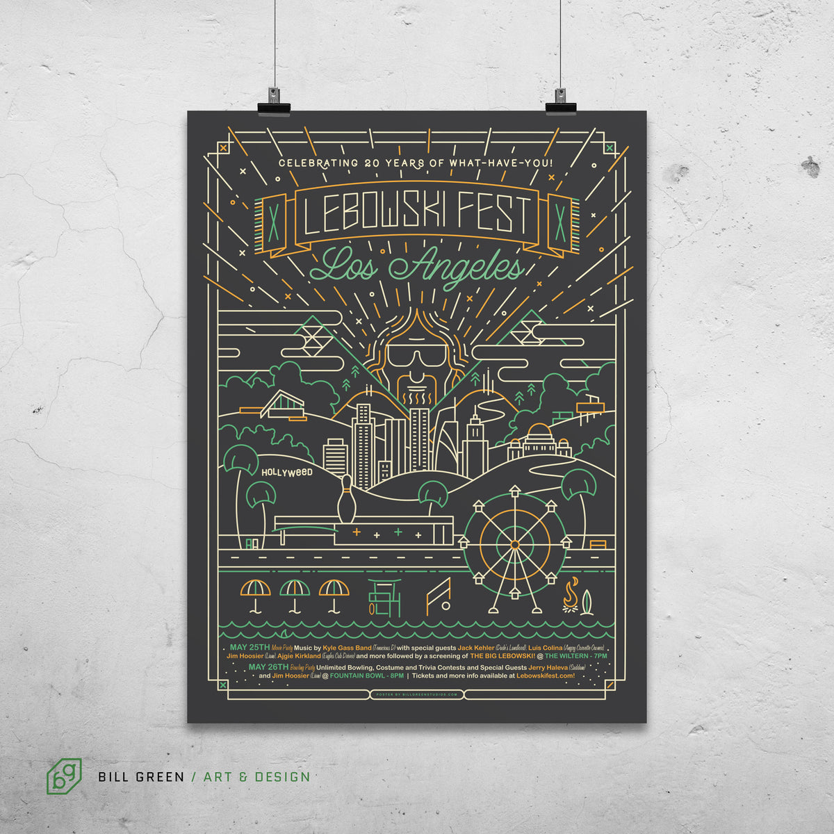 2018 Lebowski Fest Los Angeles Poster – Bill Green Studios